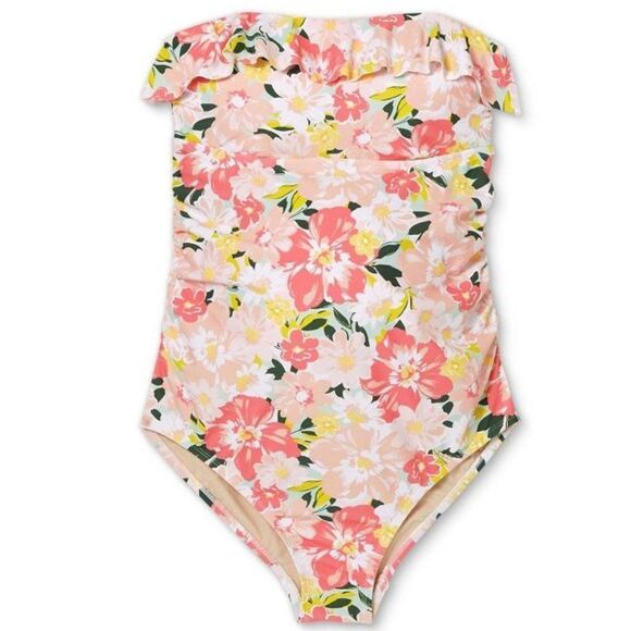 Ingrid & Isabel | Swim | Newfloral Flouncebandeau One Piece Maternity ...